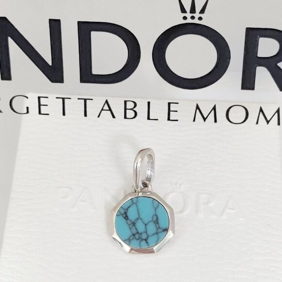 Pandora | Jewelry | Pandora Turquoisecolored Engravable Mini Medallion ...